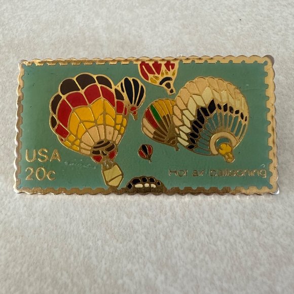 USPS | Jewelry | Vintage 985 Usps Mail 2 Postage Stamp Hot Air Balloon ...